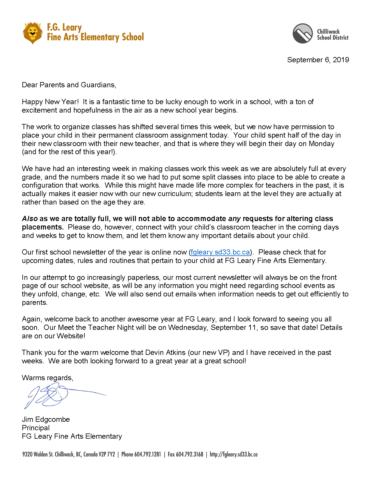 Welcome | F G Leary Fine Arts Elementary School